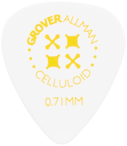 Grover Allman ギターピック Celluloid, White, Standard, 0.71mm 10枚 世界で3,500万枚以上の販売実績を誇るGROVER ALLMANのピックです(10枚セット) スタンダードなセルロイド...