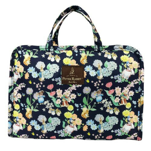 (PETER RABBIT (TM) ピータ—ラビット (TM)) ポーチ 多機能 収納 スパバッグ 温泉用バッグ メッシュ かわいい 2510-0666 ネイビー 【自然のやさしさを感じるピーターラビット(TM)柄】花々と動物たちが描かれ...
