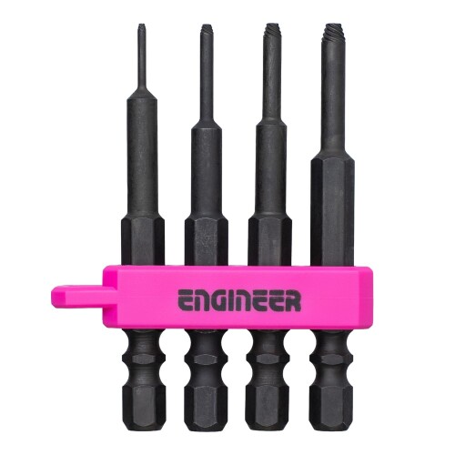 エンジニア ネジモグラ ミドルセット PINK&BLACK 7本組 六角穴対辺0.89-5mm用 DBZ-402P 「PINK&BLACK」シリーズ。潰れた六角穴付きボルトを叩かず外せるネジモグラ ミドルの4本セット。 新設計の先端形状によ...