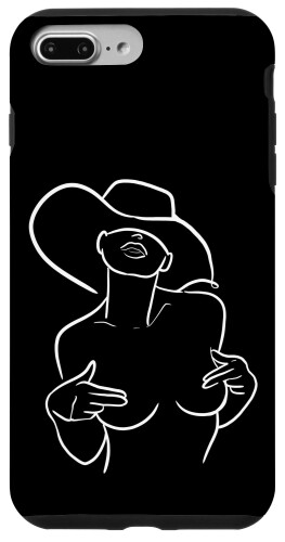 iPhone 7 Plus/8 Plus Cool Abstract Art レディース フェイスライン ドローイング オンライン ピンナップ ガール スマホケース このクールなOne Line Drawing Themed デザインは、モ...