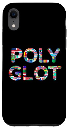 Polyglot Translators Language Teacher Flags スマホケース iPhone XR 用 2つの素材から作られている保護ケースは、傷やへこみから保護するポリカーボネート製シェルと耐久性としなやかな弾力性を...