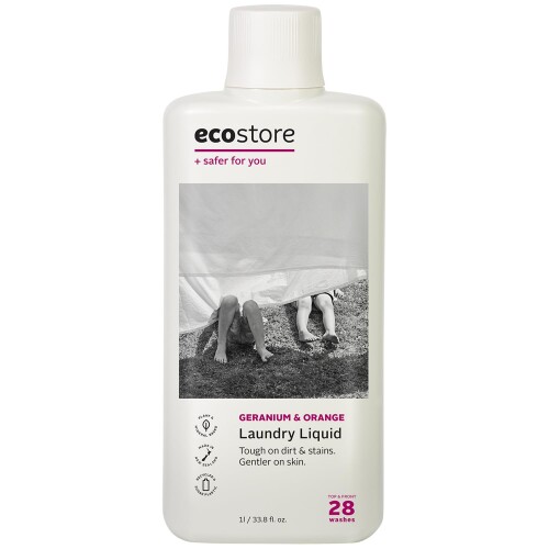 ecostore(エコストア) ランドリーリキッド 1L 洗濯洗剤 洗剤 液体 肌にやさしい 衣類に優しいのはもちろん、汚れ落ちもスッキリで毎日のお洗濯がストレスフリーに!毎日の汗や皮脂汚れをしっかり落とす、濃縮液体タイプの洗濯洗剤です。 ...