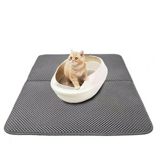 ベストアンサー 砂取りマット トイレマット 猫用 猫砂キャッチャー 折り畳み 犬 猫砂飛散防止 猫トイレ用品 ペット 二重構造 滑り止めマット 清潔簡単 飛び散り防止 ミニ 45×60cm グレー 【非毒性EVA材料】 　軽量・丈夫で耐久性...