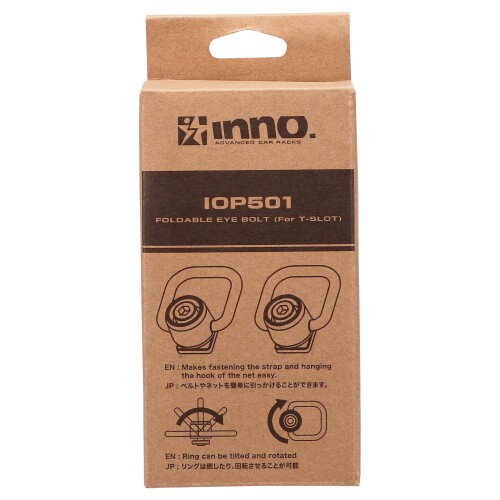 カーメイト(Carmate) inno ルーフボード ルーフデッキ 用 アイボルト 大型リング 可倒式 オプションパーツ Tスロット IOP501 ルーフボードやルーフデッキのTスロット部に追加することで、ベルトやネットのフックを掛けるポイ...