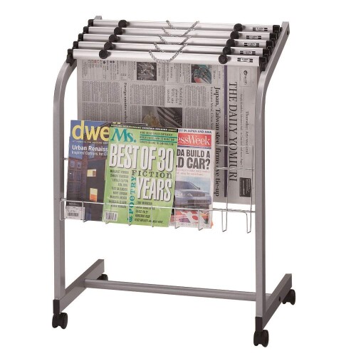ライオン事務器 新聞架 5段 ラック付き No.26N 新聞挟は別売 【ご注意】新聞挟(No.5)は別売 ※付属してません。 【組立式】5段・マガジンラック(収納厚40mm)付 【サイズ】W635×D410×H850mm 【重量】6.5kg...