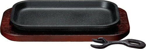 イシガキ産業 鉄鋳物 プレートサイズ 約幅21×奥行13×高さ2cm デリッシュ・ライフ COLO ステーキ皿 IH 直火 オーブン 可能 プレート ハンドル 付き 4267 黒 商品サイズ:約幅25×奥行14.5×高さ2.8cm、ステーキ...