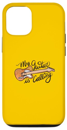iPhone 12/12 Pro My Guitar is Calling 楽しいギター オレンジギター スマホケース オレンジギターアートワーク 楽しいギター愛好家 レディ ギタープレーヤー My Guitar is Calling 楽し...