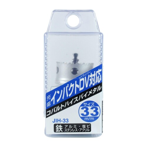 ニコテック 6角軸ホールソーバイメタル JIH-33 刃先はコバルトハイスバイメタルを採用しステンレスにも対応。 新設計の六角軸採用により、折れ難い。軽量設計により、高い作業性を実現し、バッテリーの負担も軽減。有効長:12mm 適応板厚:1...