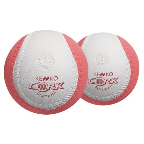 ナガセケンコー(KENKO) ケンコーソフトボール回転2号 SKTN2 2個 重量:163±5g 周囲:28.58±0.32cm 直径:約9.1cm 材質:表面/天然ゴムニューソリッド層 芯/コルク 色:白×赤 日本製 回転チェック用 検定...