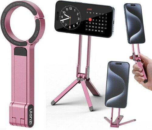 Ulanzi MA30 スマホ三脚/MagSafe対応 金属製 強力マグネット 折りたたみ式 持ち運び便利 自撮り棒 スマホスタンド 撮影 動画鑑賞に最適 ピンク 【Ulanzi MA30 MagSafe対応 折りたたみ式スマホ三脚】Ula...