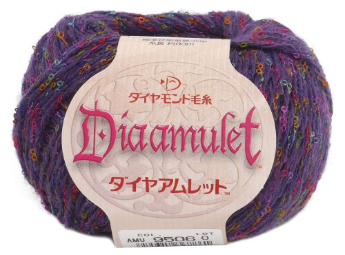 ダイヤ毛糸 ダイヤアムレット 毛糸 並太 Col.9506 パープル 系 30g 約93m AMU 30g(約93m) 毛48%、レーヨン33%、モヘヤ4%、ナイロン15% 棒針6〜7号、かぎ針5/0〜6/0号 標準ゲージ:19〜21目 2...