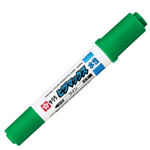サクラクレパス 水性ペン ピグマックスツイン ZPK-T10P#29 緑 10本 【特長1】裏うつりせず、いやなにおいがない 【特長2】ダンボール・ガラス・プラスチック・金属・木にも書ける 【特長3】不透明調インキで色のついた面や透明な面の...