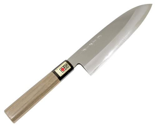 堺源吉 堺一文字吉國 日本製 三徳 包丁 180mm 青二鋼 八角柄 堺の包丁 天然木柄 368071 サイズ:(全長)約32cm、(刃渡り)約18cm、(刃幅)約5cm、(持ち手厚み)約2cm 素材・材質:刀身=青2鋼(両刃)、柄=天然木...
