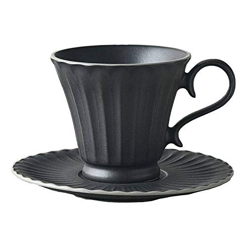 やまに カップ_ソーサー ブラック 200ml シュシュ・グレース 42190483 サイズ(:カップ)幅/約12 x 9cm 高さ約/8cm (ソーサー)幅/約14.5 x 14.5cm 高さ/約1.5cm(商品ごとに誤差があります) 素...