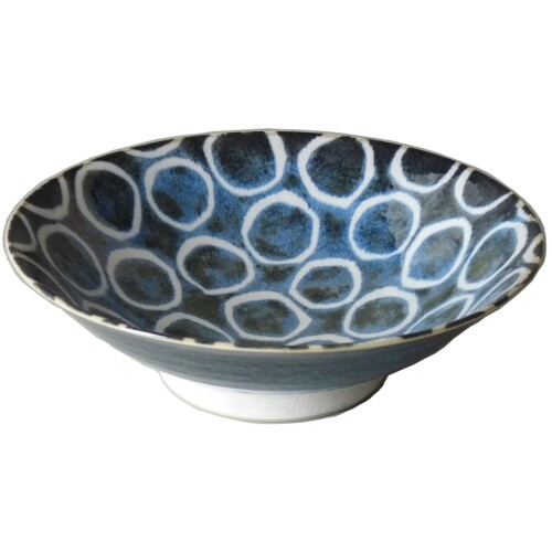 アワサカ(Awasaka) 「 Brush Blue 」 百丸 サラダボウル めん鉢 直径約25.5×高さ7.5cm 電子レンジ 食洗機対応 日本製 MN-858 商品サイズ:約25.5×25.5×7.5cm 商品重量:約750g 容量:約...