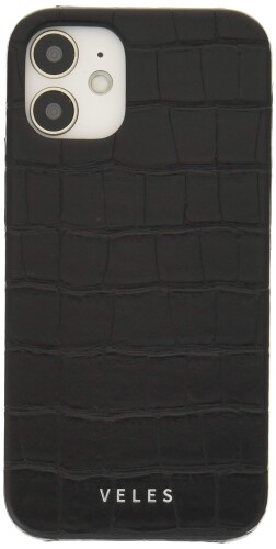 グルマンディーズ VELES iPhone12 mini(5.4インチ)対応 PU レザーシェルケース(クロコダイル) ブラック VLS-61BK 裏面を覆うiPhone12 mini対応プロテクトジャケットです。 PUレザー製。キズを防ぎ...