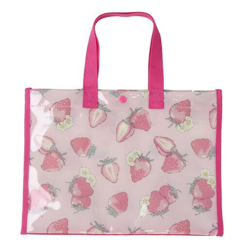 (ぴんくせいる) ガーメントバッグ プールバッグ A：花とイチゴ/ピンク スイムグッズ 水着 スイムウェア プールバック 女の子 水着用品 手さげ ビーチバッグ スイミング 鞄 ラップタオル バック 小学校 幼稚園 可愛い 24水着 [30...