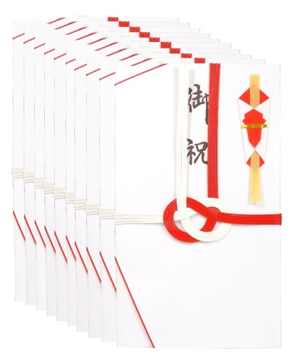 スズキ紙工 祝儀袋 金封 大阪折御祝 10枚セット ス-0120 【用途】お祝用 【使用地域】主に西日本 【サイズ】H185XW105mm 10枚セット 【表書】御祝 【金額の目安】3千円位~ 主に西日本のお祝用金封(御祝儀袋)です。 地域...