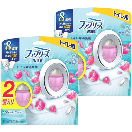 ファブリーズ 消臭芳香剤 W消臭 トイレ用 クラシック・ブーケ 6.3mLx4個 置くだけで爽やか!8週間続くトイレの消臭+防臭! 商品紹介 ■自動ニオイセンサー技術ファブリーズの次世代消臭剤。 ■トイレの防臭まで。 ■トイレはどうしてもイ...