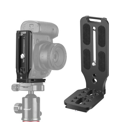 NEEWER L型ブラケット垂直QRプレート 汎用DSLRカメラLブラケット 1/4"ネジアルカスイス付き Osmo Ronin Zhiyun DSLR カメラに対応 互換性:アルカスイス標準の短いねじノブQRプレートと長いL字型QRプレー...