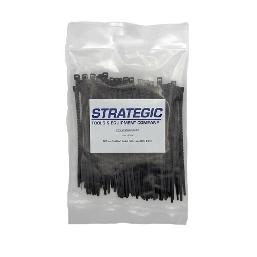 Strategic Tools & Equipment Company ツイストオフ結束バンド 100mm(ブラック)10kg/22lbs(100本入り)ねじれば切れる結束バンド [工具不要] ニッパーやカッターは不要!ねじるだけでカットで...
