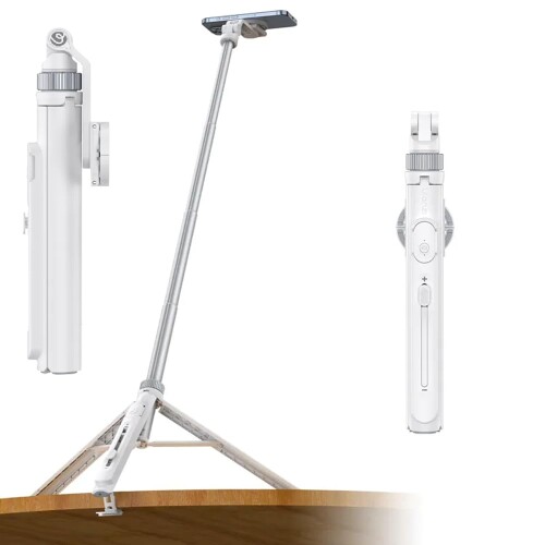 Ulanzi TT88 自撮り棒 Magsafe用 オーバーヘッドセルフィースティック iPhone/android対応 360°+270°回転 360°パノラマ撮影 クイックシュー付き リモコン付き 144cm＆7段階伸縮 折りたたみ式 ...