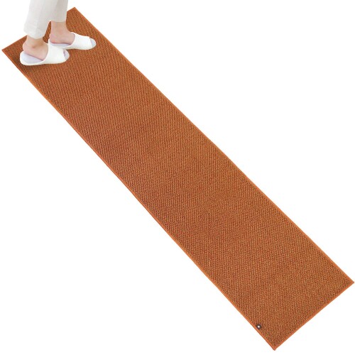 オカ(OKA) PLYS base (プリスベイス) キッチンマット 約 45 cm × 250 cm オレンジ (日本製 洗える モダン シンプル 滑り止め) サイズ:約45cm×250cm(マットの高さ 約6mm) 品質:ポリエステル1...