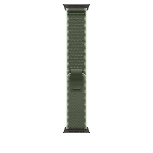 (アップル) Watch Band - トレイルループ - (49mm) ケース用 - グリーン/ネオン - M/L 圧倒的に薄くて軽いトレイルループは、ナイロンのウェビング生地で作られています ソフトなバンドに十分な伸縮性を加えたので、快...