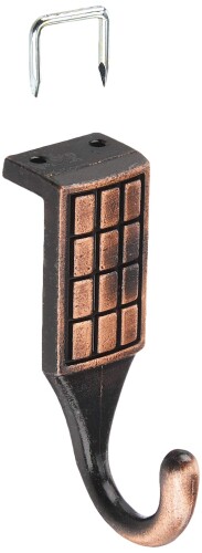 ベスト 鴨居用フック 銅ブロンズ色 2個入り 4-28 耐荷重2kg カモイ用 和室になじみやすい、落ち着いた銅ブロンズ色のフックです。 鴨居や木枠、桟に取り付けできるフックです。 商品コード20063673700商品名ベスト 鴨居用フック...