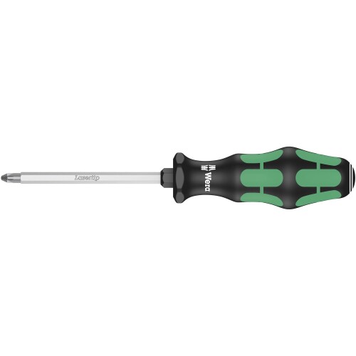 Wera（ヴェラ） 05009342001 | 355 SK PZ 六角軸レーザーチップポジドライバー, PZ 2 x 100 mm 先端サイズ(PZ):2 、六角軸対辺(mm):6 、軸長(mm):100 ハンドルのハードグリップゾーンは...