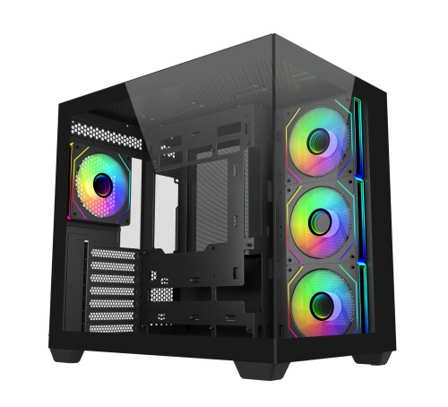 Cooler Master Elite 681 270°パノラマ強化ガラスパネル採用 デュアルチャンバーATXケース・ブラックモデル (E681-KHNN-S00) 対応マザーボード:ATX/MicroATX/Mini-ITX(ATX、Mi...