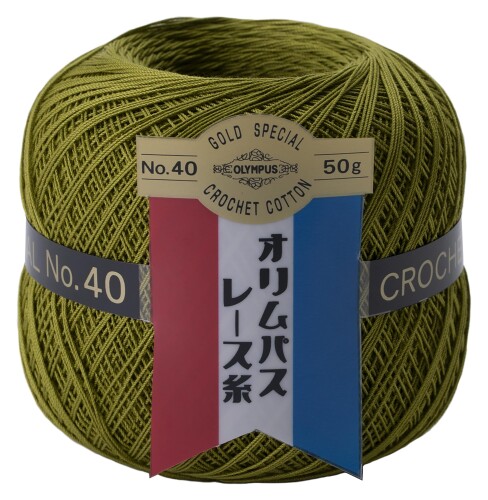 オリムパス 製絲 金票 レース糸 40番 Col. 293 イエローグリーン 系 50g 約445m 3玉セット 仕様:1玉 50g約445m 3玉セット 品質:綿(最高級エジプト綿)100% 適正針:レース針 6号〜8号 金票 ( Gol...