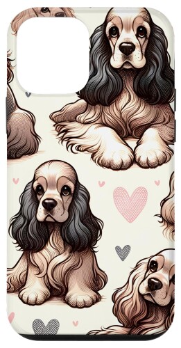 美しいコッカースパニエル柄 アメリカンコッカースパニエル スマホケース iPhone 12 mini 用 American Cocker Spanielのオーナー、お母さん、お父さんにぴったりのデザイン。 アメリカン・コッカー・スパニエル好...