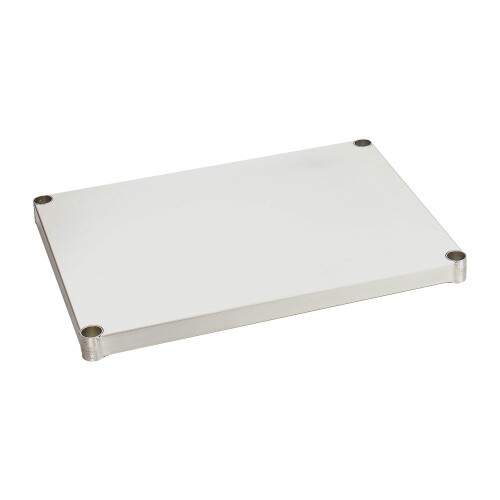 ドウシシャ ルミナス プレミアム 棚板 ソリッドシェルフ 幅60 奥行45 スリーブ付 スチールラック ポール径25mmパーツ 耐荷重120kg 高い抗菌性 防錆性 衛生的 厨房 クリニック 業務用 幅61×奥行46cm SSM6045-S...