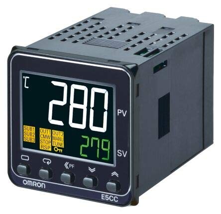 オムロン(OMRON) 温度調節器(デジタル調節計) 制御出力2:電圧出力(SSR駆動用) 補助出力点数:独立2点 電源電圧:AC100~240V フルマルチ入力 ヒータ断戦・SSR故障検出機能:1点 48×48mmサイズ。大きな白色PV表...