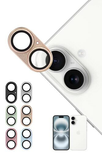 シズカウィル iPhone 16 用/iPhone 16 Plus 用 カメラ保護 カメラカバー カメラレンズ 強化ガラス 気泡レス 全面保護 保護フィルム フィルム ガラスフィルム レンズ保護 レンズカバー イエロー 1個入り 【シズカウ...