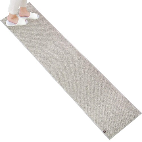 オカ(OKA) PLYS base (プリスベイス) キッチンマット 約 45 cm × 250 cm グレー (日本製 洗える モダン シンプル 滑り止め) サイズ:約45cm×250cm(マットの高さ 約6mm) 品質:ポリエステル10...