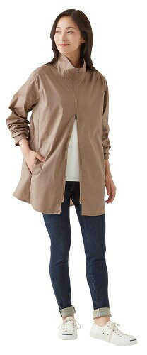 首をしっかりカバーするUVカットロングブルゾン モカ M-L 商品サイズ:M〜L　　バスト79〜94cm、着丈78cm、肩幅41cm、袖丈64cm　 身長154〜162cm 原産国:中国 内容量:1枚 材質:ポリエステル90%・ポリウレタン...