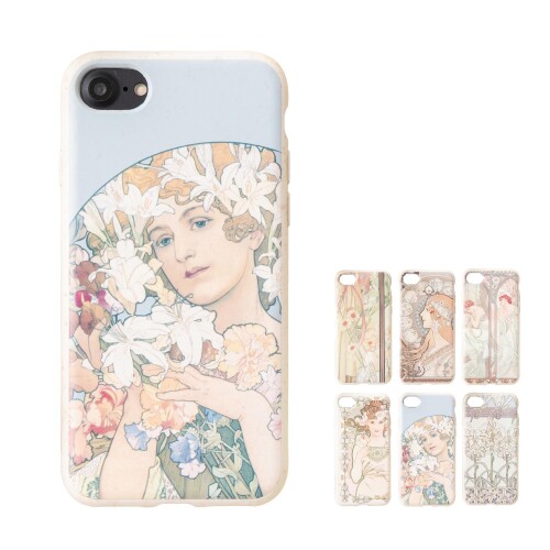 iPhoneSE(第1,第2,第3世代)/6/7/8対応 ミュシャデザイン PBAT 生分解性 エコスマホケース デザイン A. 『デザイン』アール・ヌーヴォー様式を代表するグラフィックデザイナー、アルフォンス・マリア・ミュシャ(Alfon...