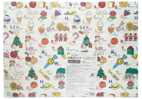 オーエ 風呂マット ABC柄 約縦54.5cm×横76.5cm×高さ2cm フロマット バスマット 日本製 サイズ:約縦54.5cm×横76.5cm 素材:ポリプロピレン・ポリエチレン カラー:ABC柄 原産国:日本 クッション性に優れ、や...