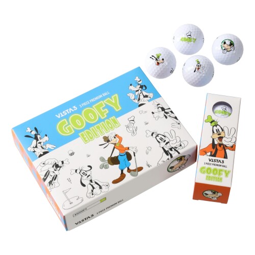 ボルビック(Volvik) ゴルフボール DISNEY GOOFY GOLF DZ PACK ホワイト 1ダース（12個入） 内容:VISTA3のホワイトのボールが4スリーブ 構造:3PC 素材:ポリブダチエン(コア)、アイオノマー(カバー...