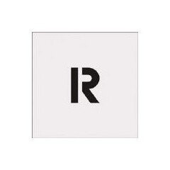 IM(アイマーク) ステンシル R 文字サイズ50×40mm ASTR5040 表示内容:R プレートサイズ(mm):150×150 文字サイズ(mm):50×40 厚み:1mm ポリプロピレン(PP) 吹付用のステンシルプレートです。 ポ...