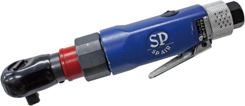 エスピーエアー(SP) サイレンサー付9.5mm角エアーラチェットレンチ SP-1772N ソケット差込角(mm):9.5 能力ボルト径(mm):10 締付トルク(N・m):20 無負荷回転数(rpm):200 ホース継手:1/4”NPT ...