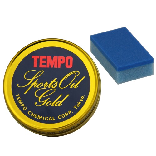TEMPO スーパーゴールド　スポンジ付 2013 上質なラノリン(羊脂)を使用した高級オイル。 ラノリン(羊脂)上質な脂を使用することにより浸透が良く、革の寿命を長くします。革を柔軟に、防水効果もあります。高級固形オイル 商品コード200...