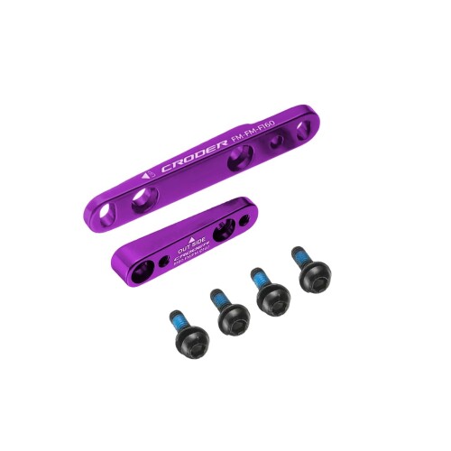 CRODER(クローダー) フラットマウントアダプターキット（フロント＋リア）パープル 【重量】22.5g/セット 【カラー】パープル、ゴールド、レッド、オレンジ、ブルー、グレー 【対応】FMフレーム(フラットマウント)用/140mm → ...