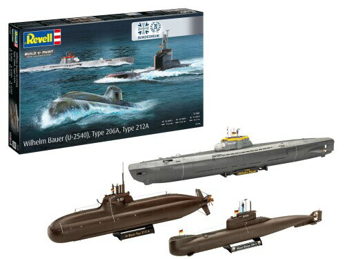 ドイツレベル 1/144 ドイツ 連邦軍 70周年記念 海軍潜水艦3隻セット プラモデル 05186 (潜水艦) 組み立て塗装が必要なプラモデル。別途、接着剤や工具、塗料等が必要。 1/144スケール未塗装プラスチック組み立てキット ドイツ...
