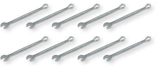 トネ(TONE) コンビネーションスパナ CS-5.5-10S 二面幅5.5mm 10個入 セット内容:CS-5.5 10個セット 二面幅寸法:5.5×5.5mm 全長/1個あたり:88mm 質量/1個あたり:11g スパナのスピードと、め...