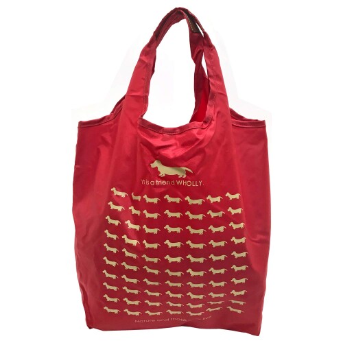 優美社 トートバッグ エコバッグ 角型 マチ付き 犬柄 レッド 約縦37×横32×マチ21cm WHOLLY コンパクト 折りたたみ 買い物袋 3L02-01 本体サイズ:約37×32×21cm 素材・原材料:ポリエステル 生産国:中国 商...