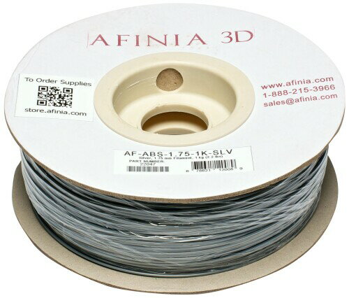AFINIA（アフィニア） 純正バリューABSフィラメント シルバー 1kg 【高精度】直径1.75mm ±0.1mmの寸法公差で製造されているため、プリント中のむらがなく出力品質が安定します。 【包装】フィラメントは、密閉乾燥剤入りのバッ...