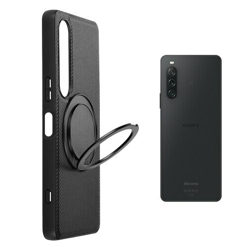 Xperia 10-V SO-52D SOG11 対応 360度回転式スタンド・マグネットリング ストラップ穴付きケース 黒 CXP10V-TCY-BK こちらの商品は、 Xperia 10-V SO-52D SOG11 対応ケースです。 ...
